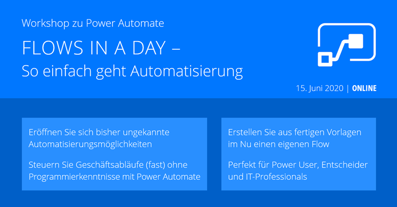 ONLINE-Workshop Power Automate: »Weniger arbeiten, mehr erledigen ...