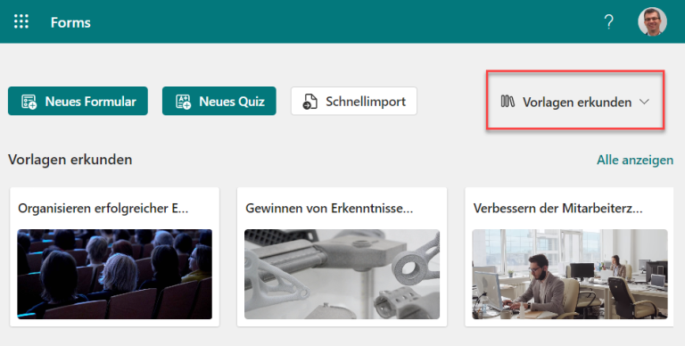 Leider versteckt: Nützliche Vorlagen in FORMS - office-kompetenz.de