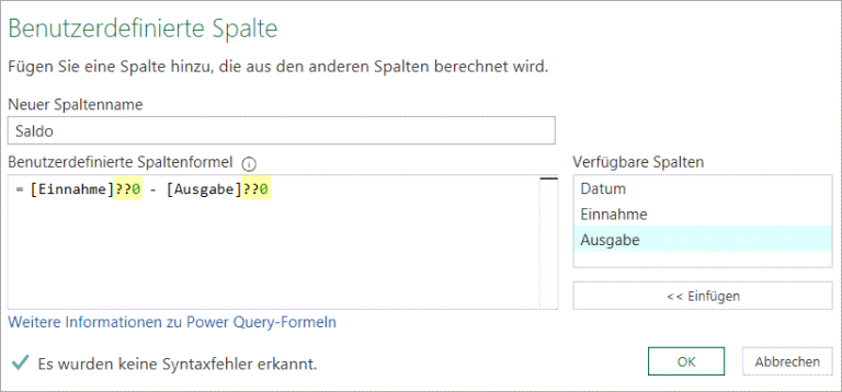 Power Query: Störende null-Werte ersetzen und somit korrekte ...